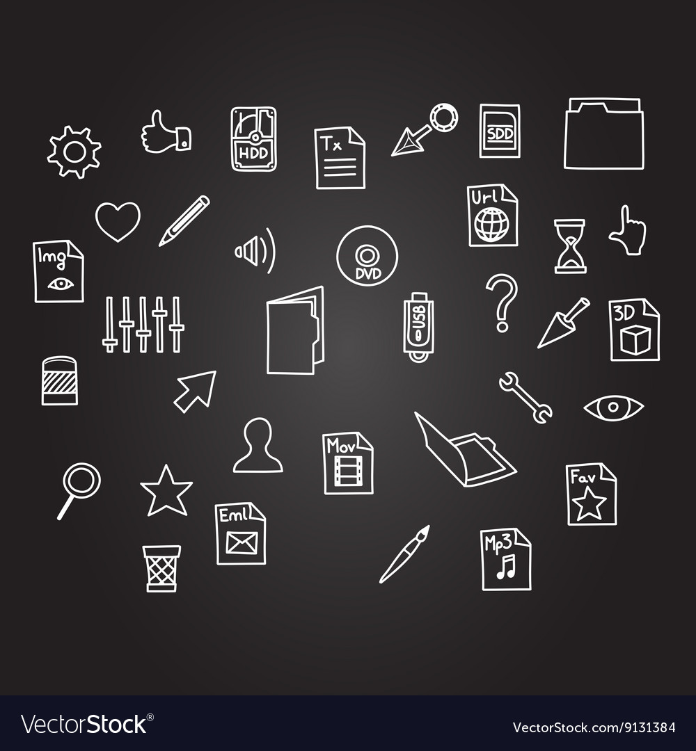 Misc file and cursor computer technology icon Vector Image