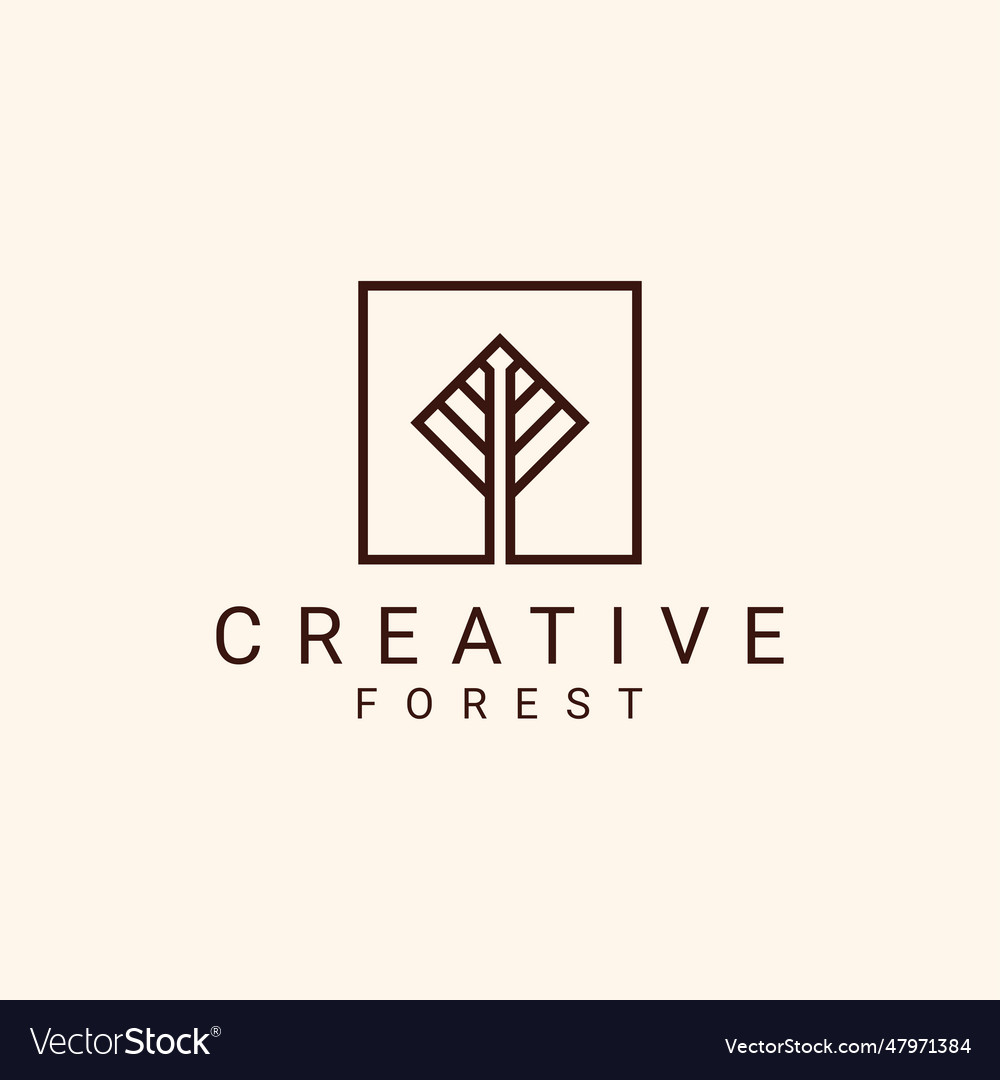 Simple modern tree logo Royalty Free Vector Image