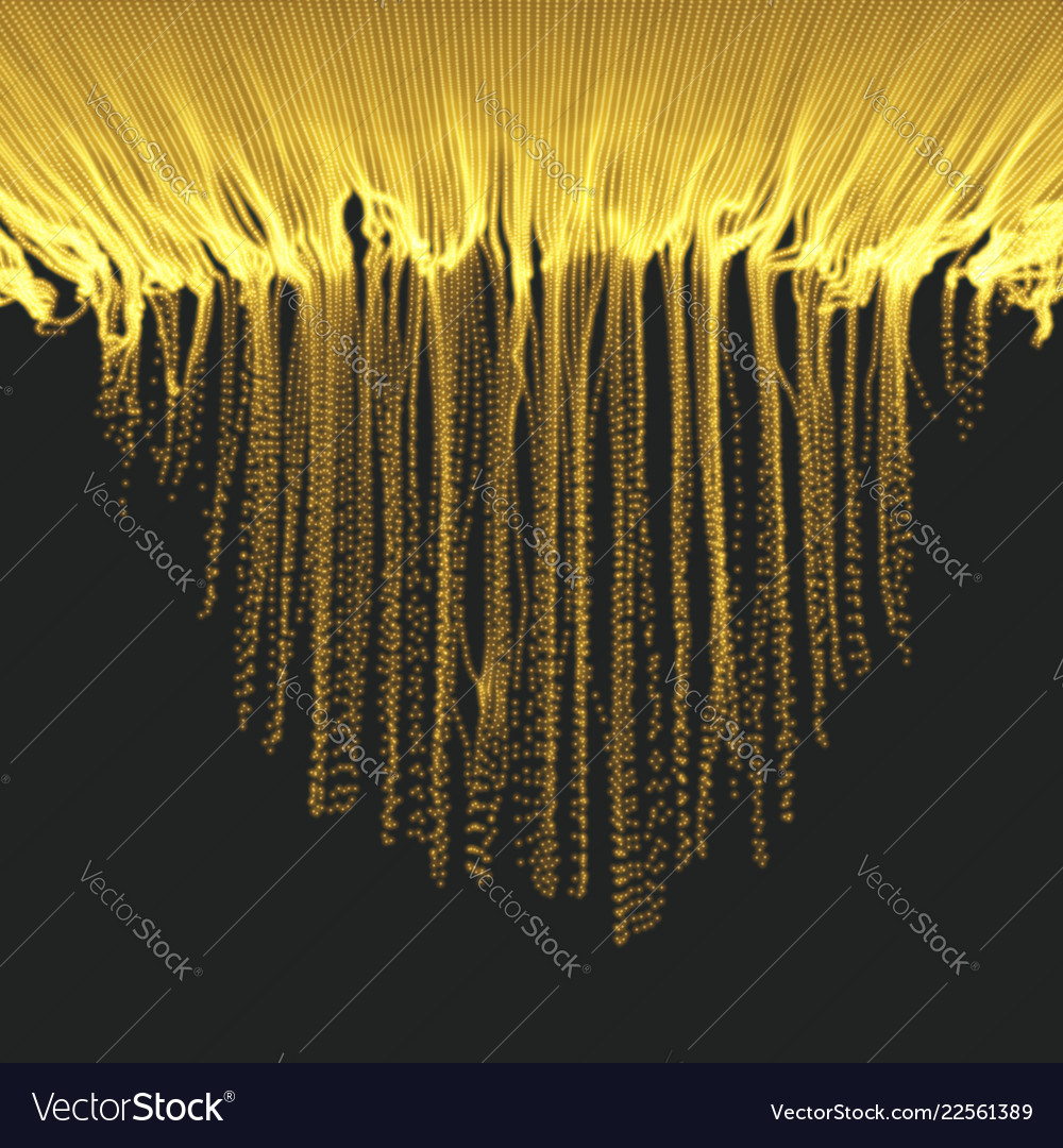 Array with dynamic emitted particles glowing grid Vector Image