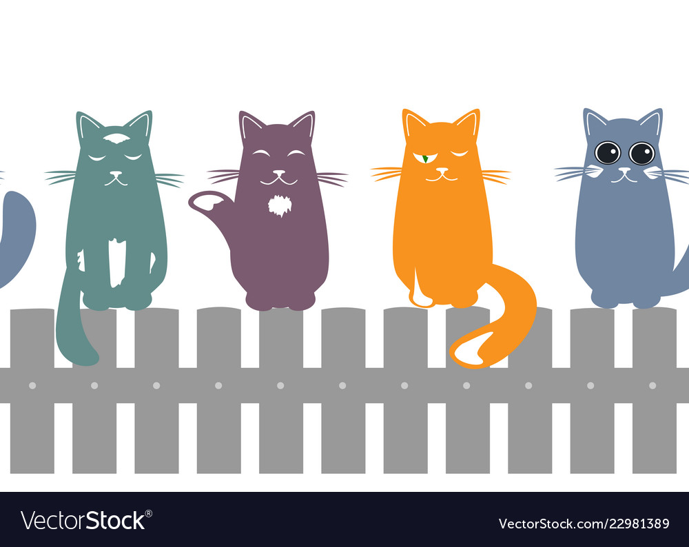 Cute seamless pattern background with cats seating