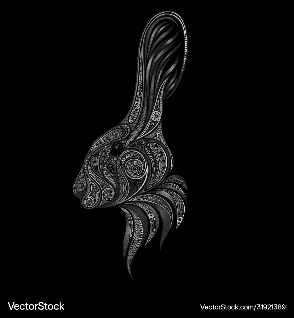 Gray rabbit patterns Royalty Free Vector Image