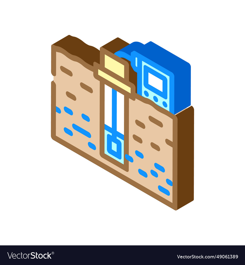 Groundwater sampling hydrogeologist isometric icon Groundwater sampling hydrogeologist isometric icon
