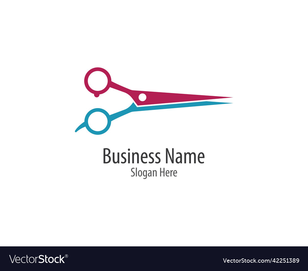 Scissors logo template Royalty Free Vector Image