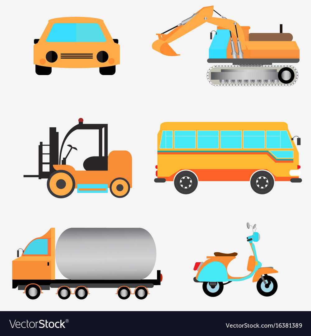 Set vehicles Royalty Free Vector Image - VectorStock