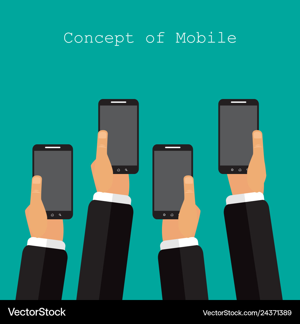 Smart devices phone in hand Royalty Free Vector Image