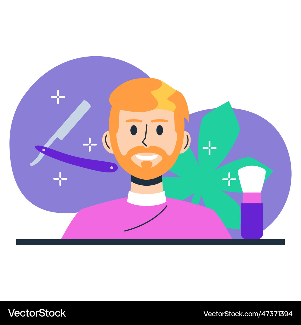 Beard and mustache care in salon services Vector Image