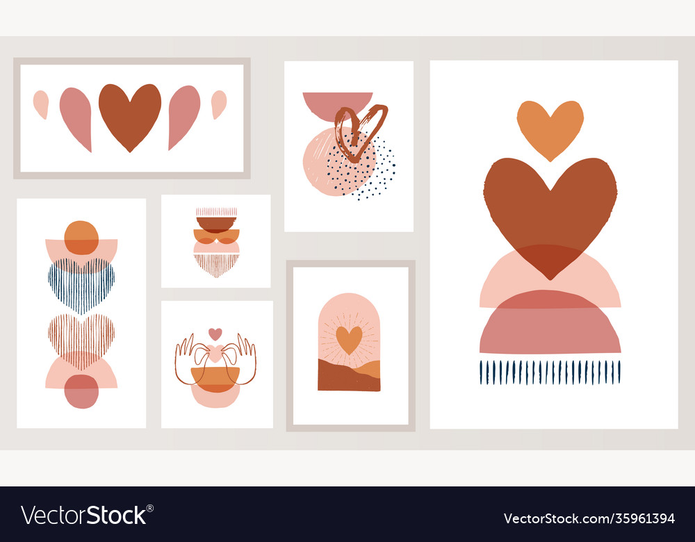 Bohemian boho valentines day hand Royalty Free Vector Image