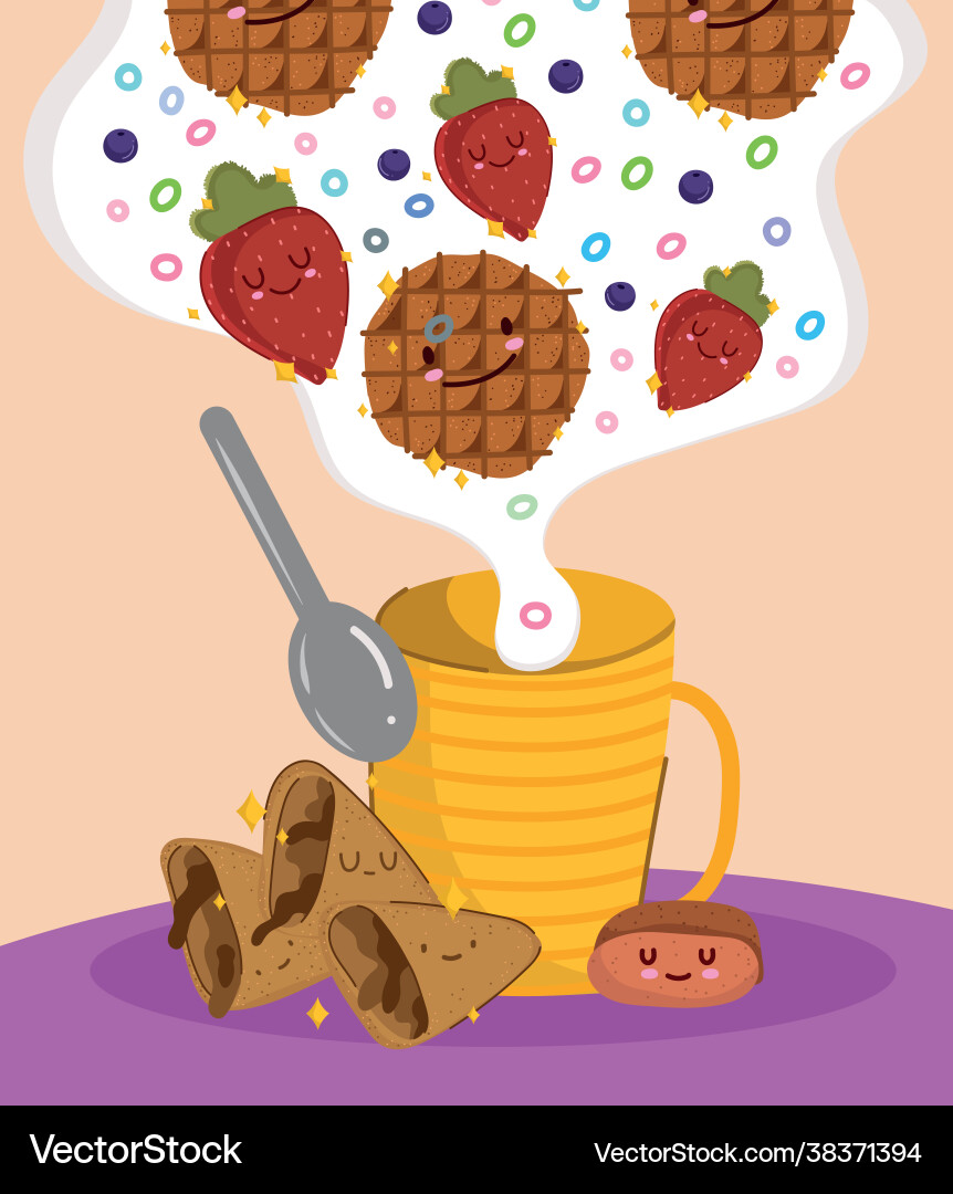 Cute breakfast fresh Royalty Free Vector Image