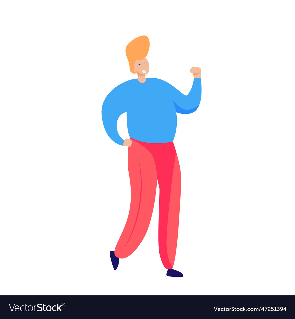 Man dancing and moving Royalty Free Vector Image