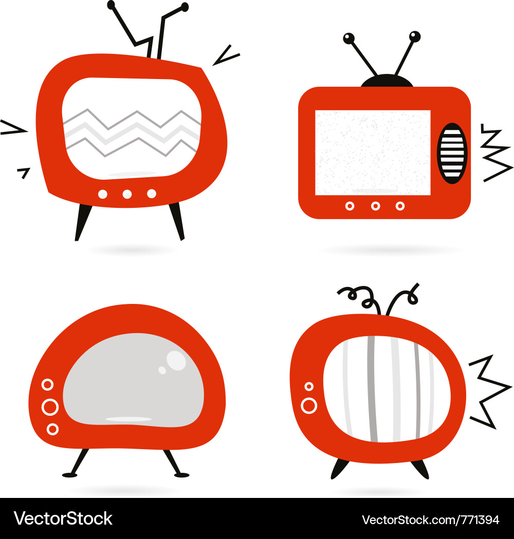 Old retro tv collection Royalty Free Vector Image