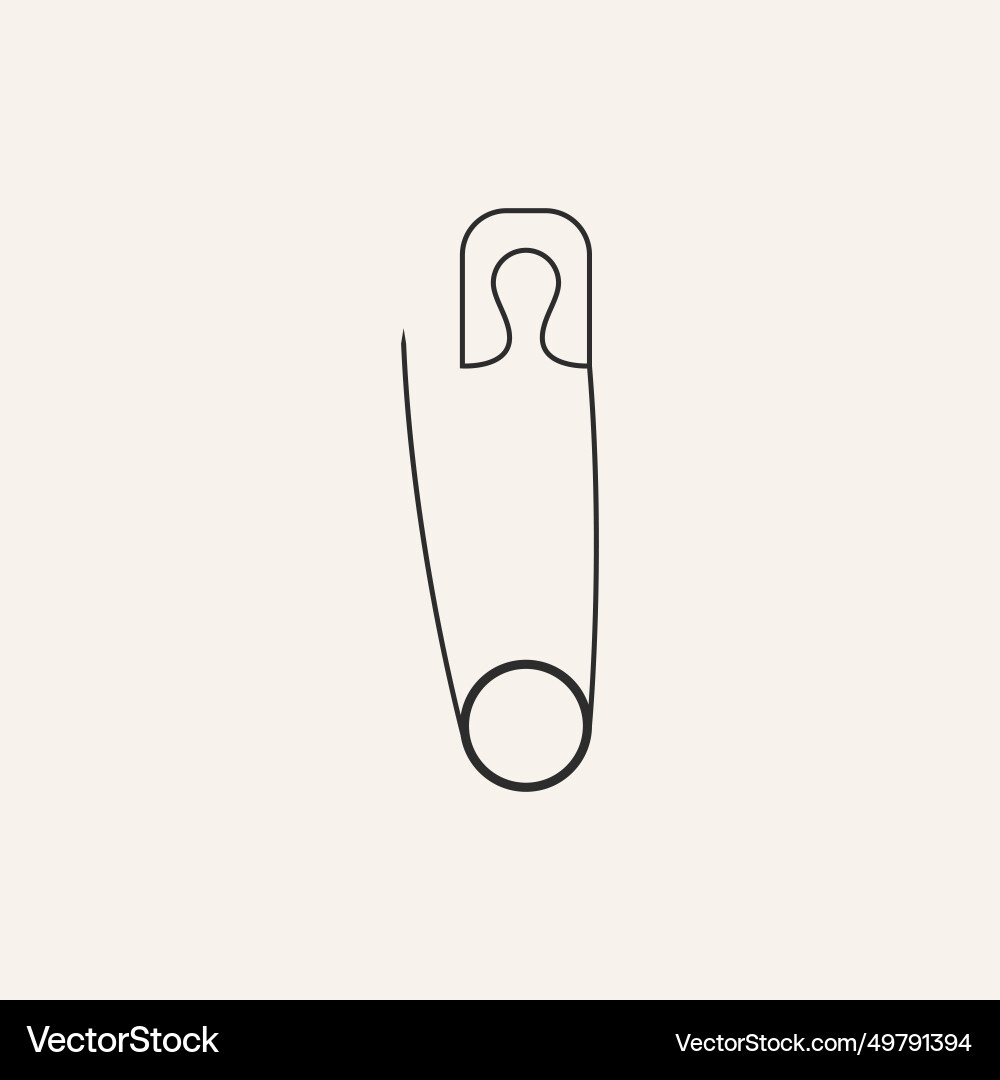 Pin brooch line art icon logo design Royalty Free Vector