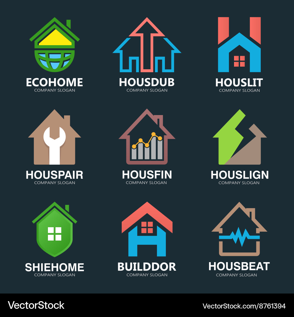 Set of house logo design template Royalty Free Vector Image