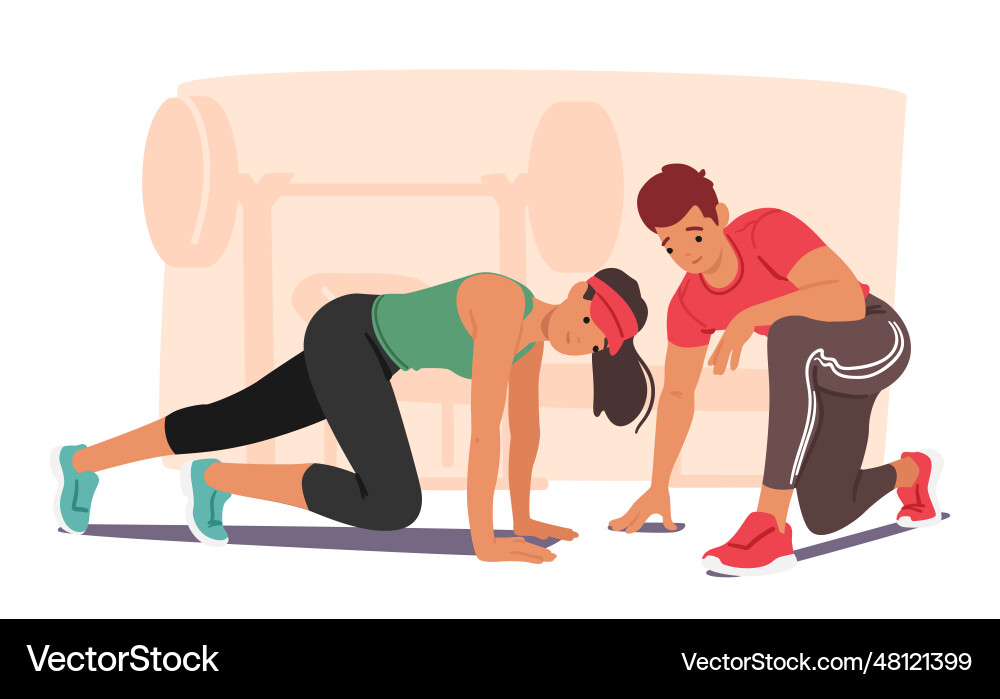 Female character undergoing personalized coaching Vector Image