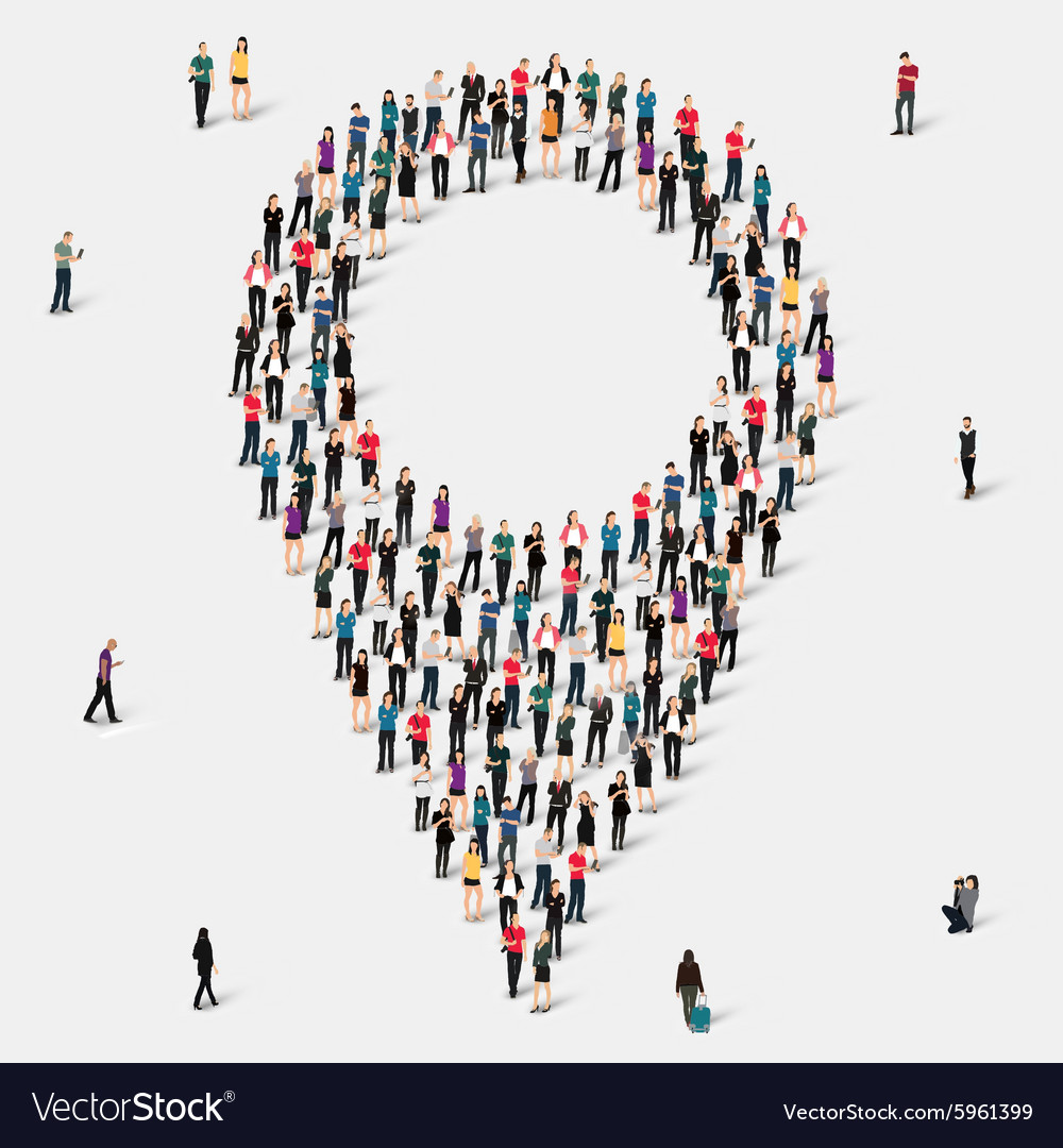 People shape map pointer Royalty Free Vector Image