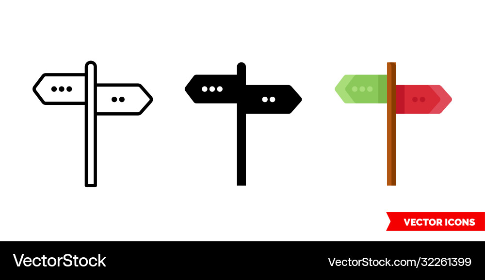 Pointer icon 3 types isolated sign Royalty Free Vector Image