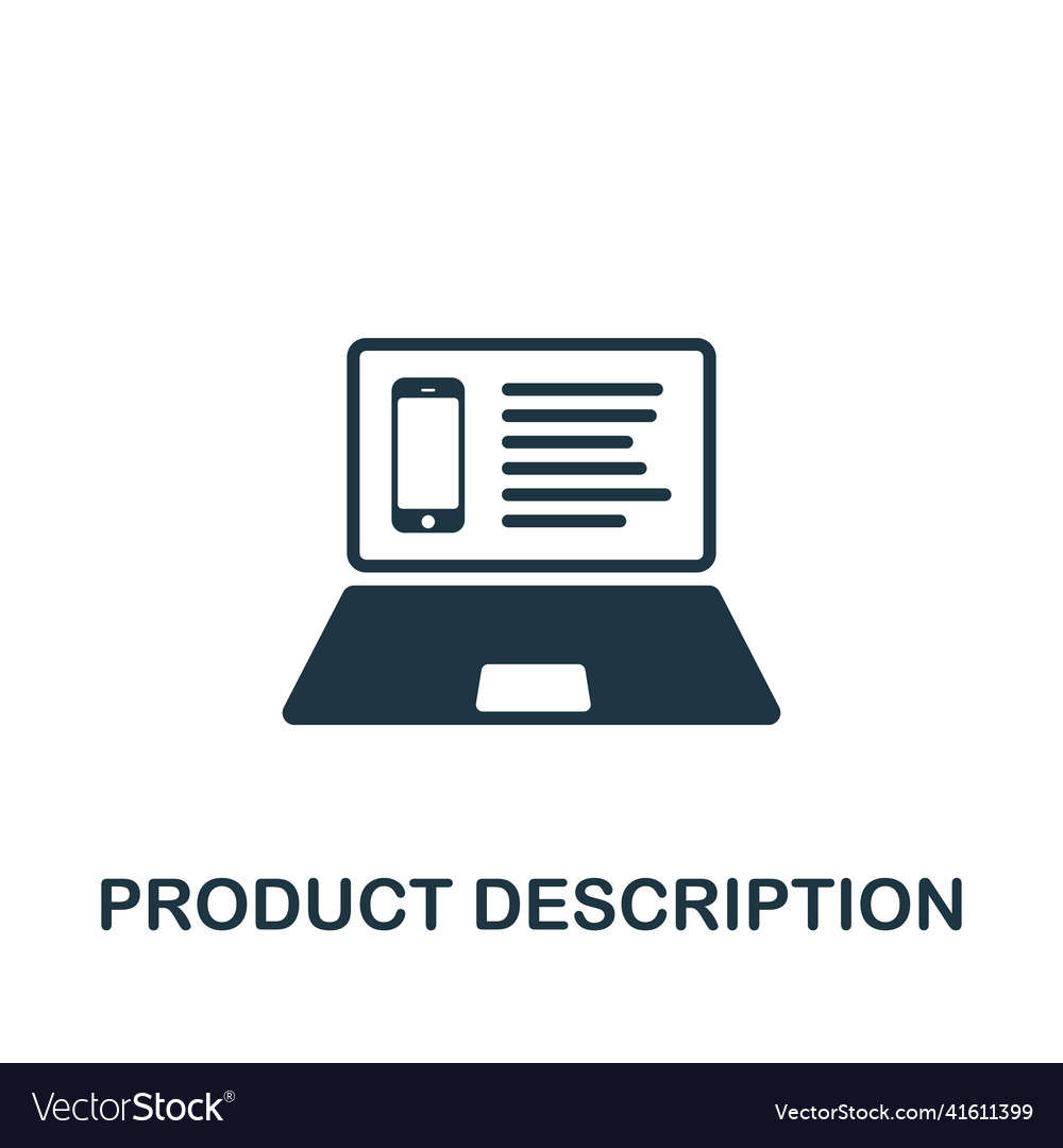 Product description icon monochrome simple icon Vector Image Product description icon monochrome simple icon Vector Image