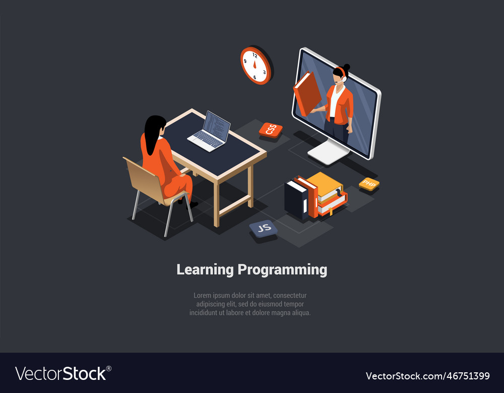 Programming And Coding Learning Innovative Big Vector Image