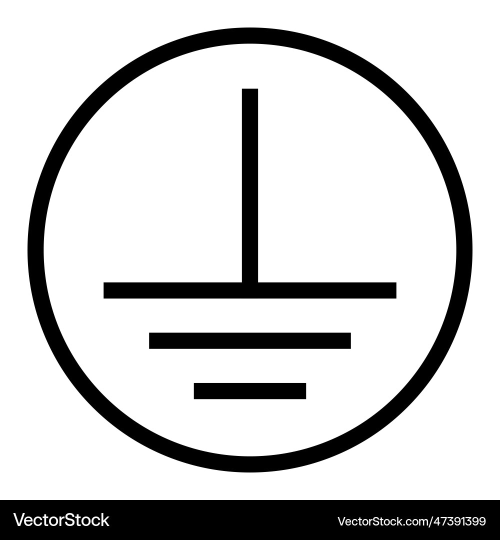 Protective earth ground symbol sign Royalty Free Vector