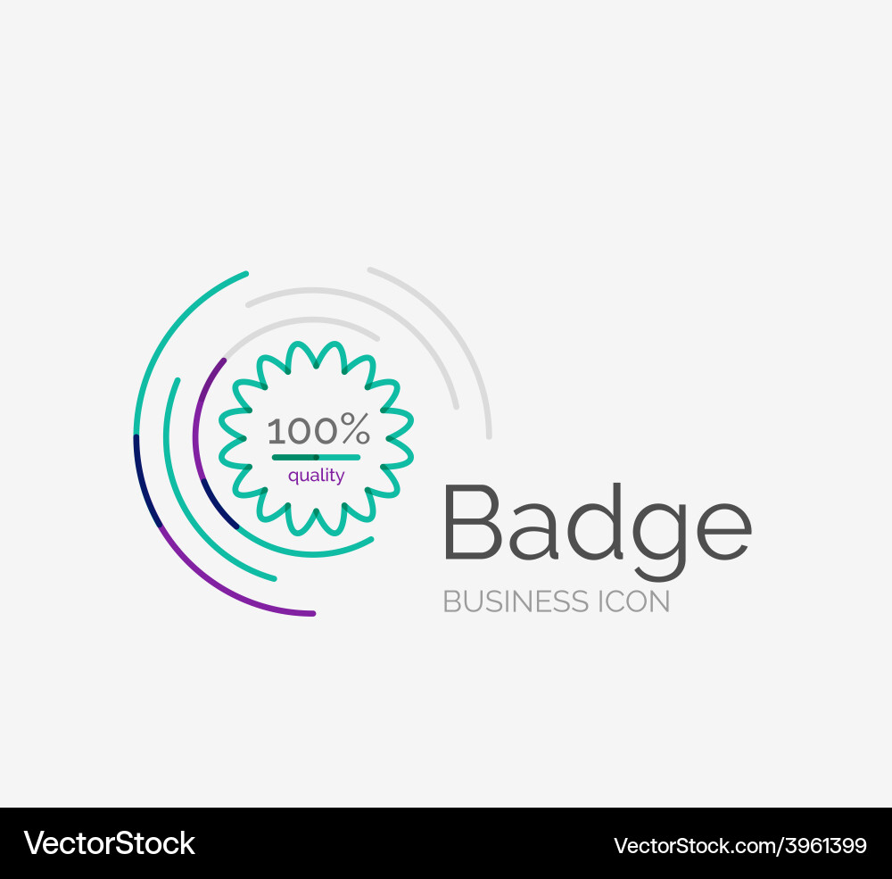 Thin line neat design logo premium quality stamp Vector Image