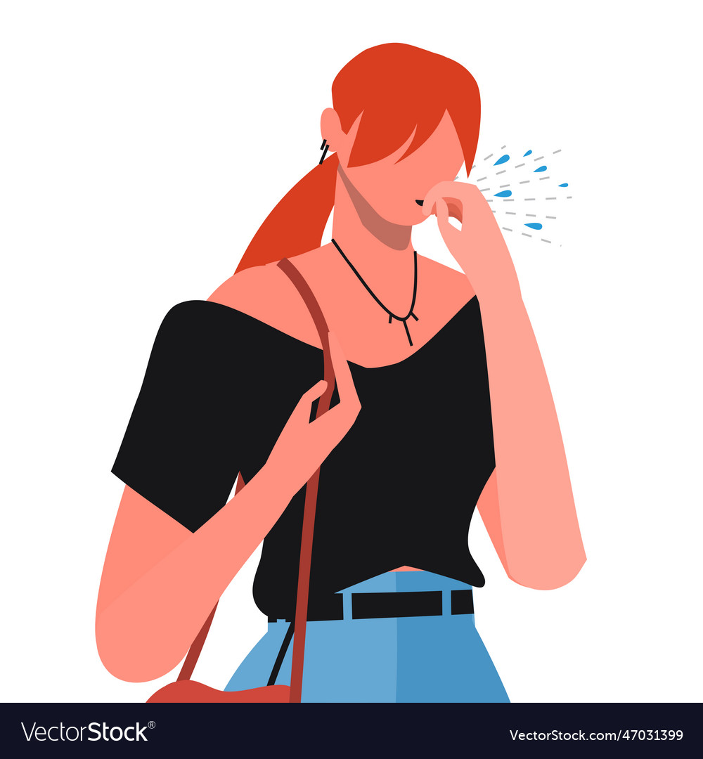 Young woman coughing Royalty Free Vector Image Young woman coughing Royalty Free Vector Image