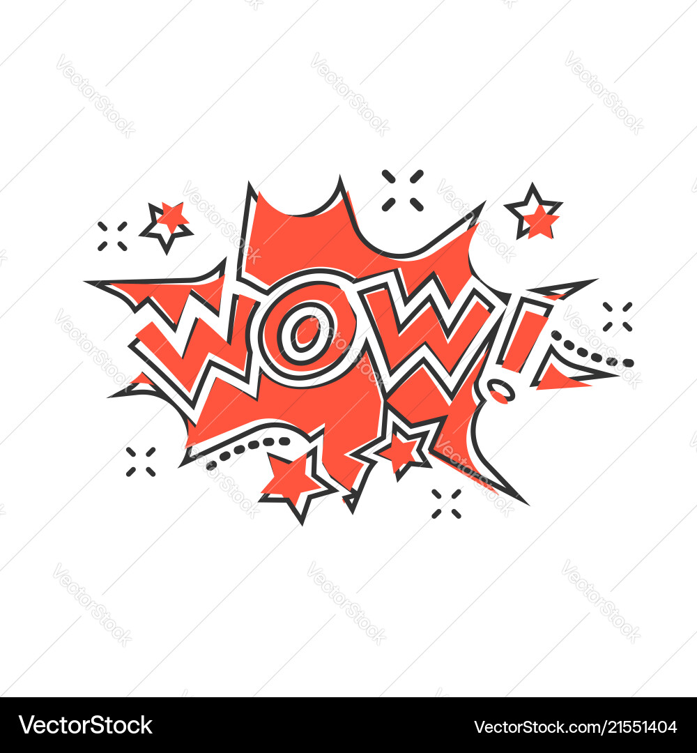 Cartoon wow comic sound effects icon Royalty Free Vector