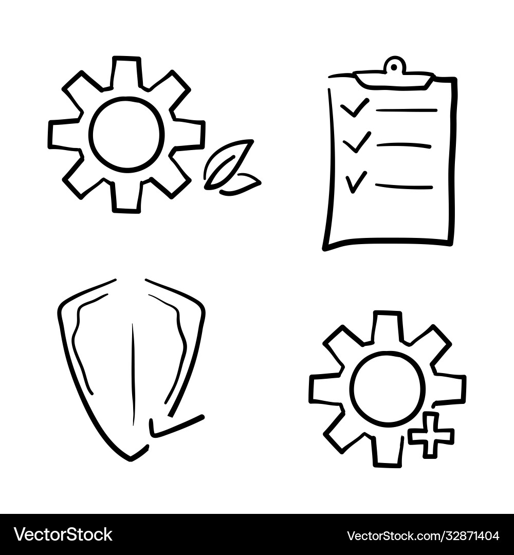 Hand drawn hse concept occupational safety Vector Image