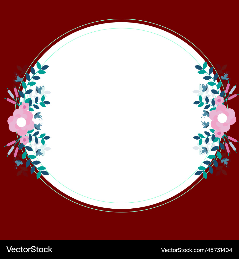 Red blank circle frame decorated with colorful Vector Image