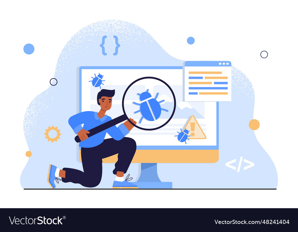 Software tester concept Royalty Free Vector Image Software tester concept Royalty Free Vector Image