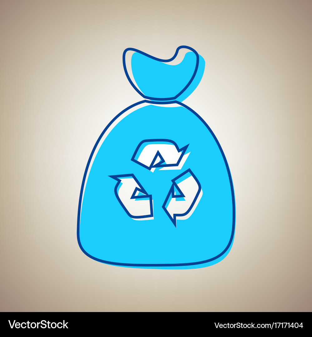 Trash bag icon sky blue icon Royalty Free Vector Image