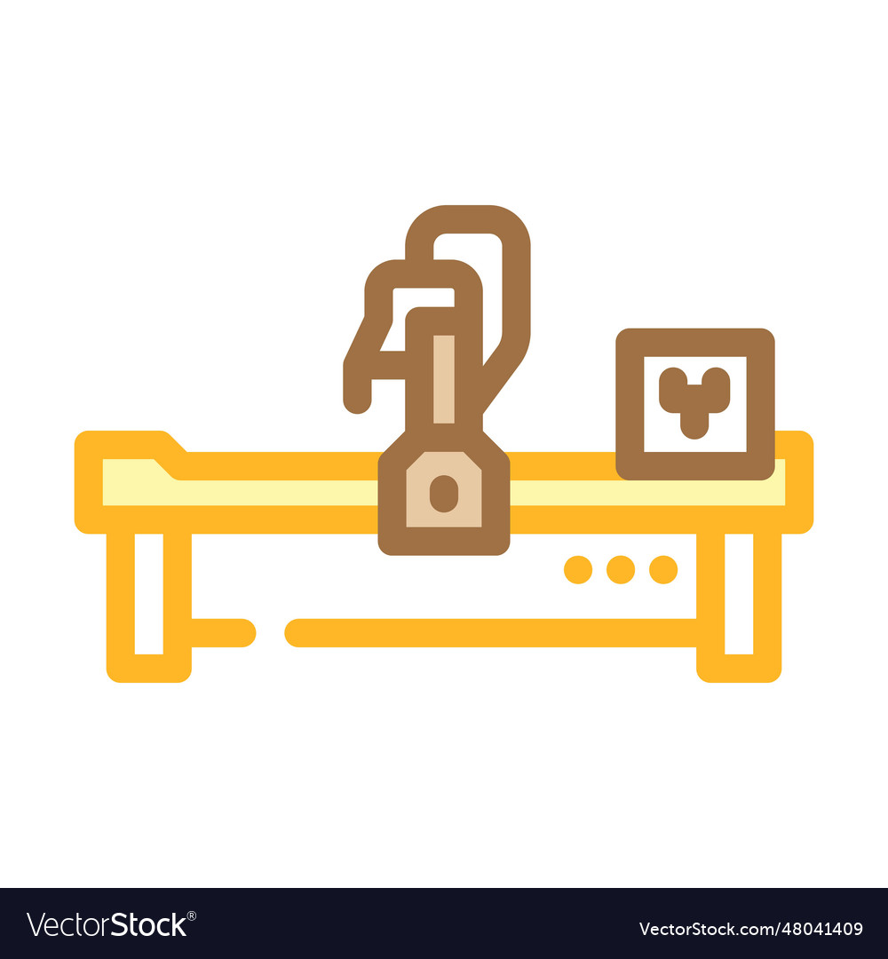 Cnc machine manufacturing engineer color icon Vector Image