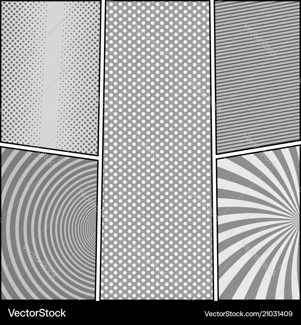 Comic book gray template Royalty Free Vector Image