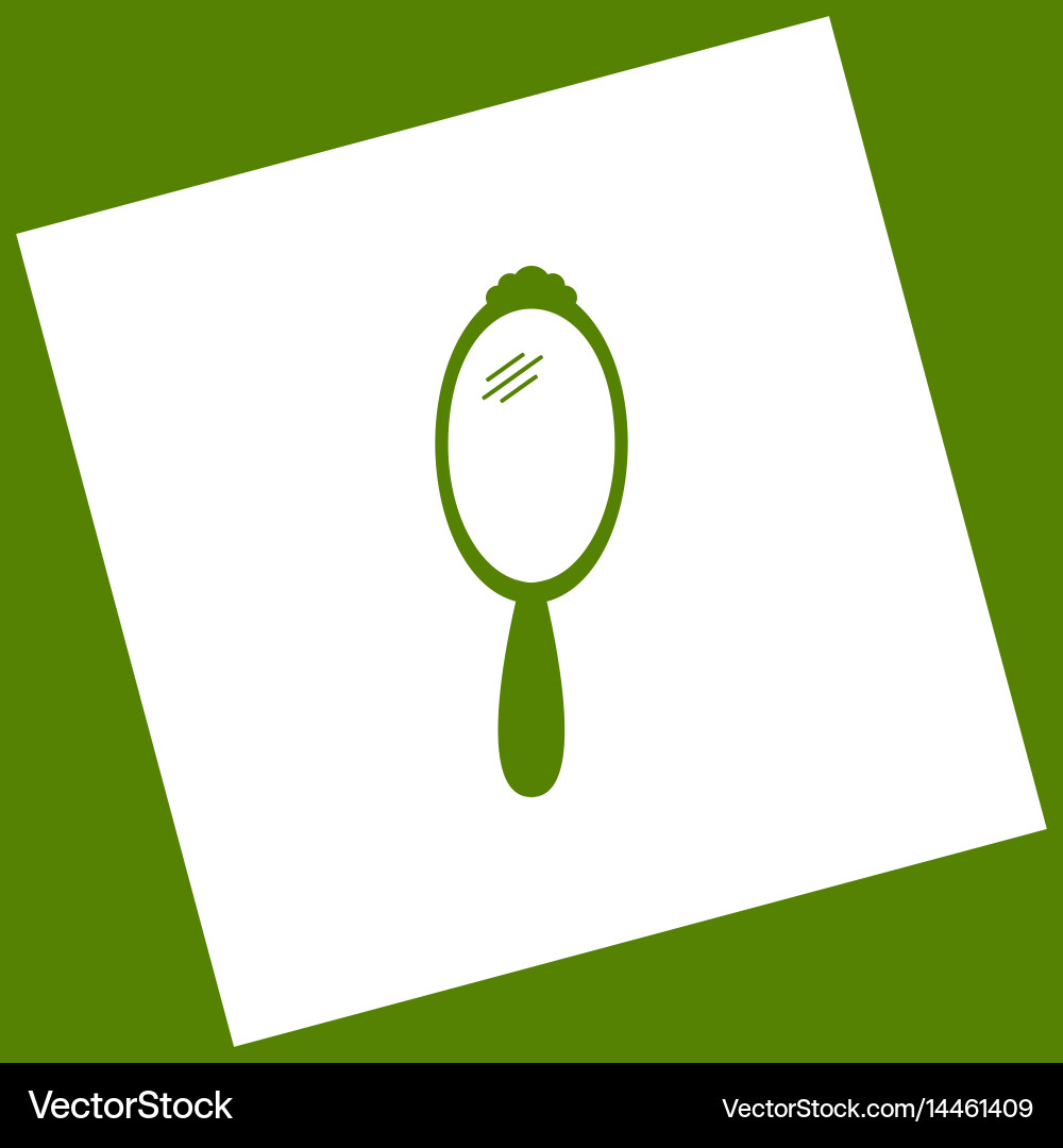 Hand mirror sign white icon obtained Royalty Free Vector