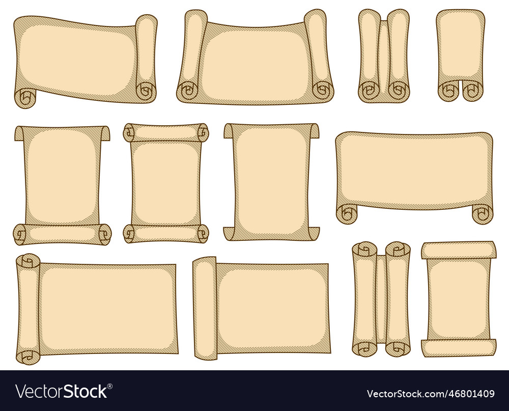 Old scroll design isolated on white background Vector Image