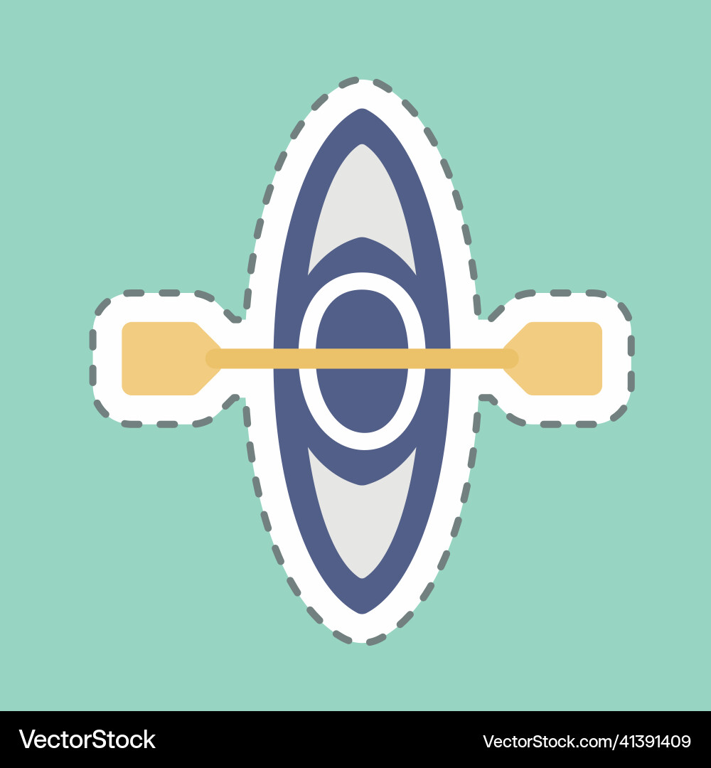 Sticker boating - line cut - simple editable Vector Image