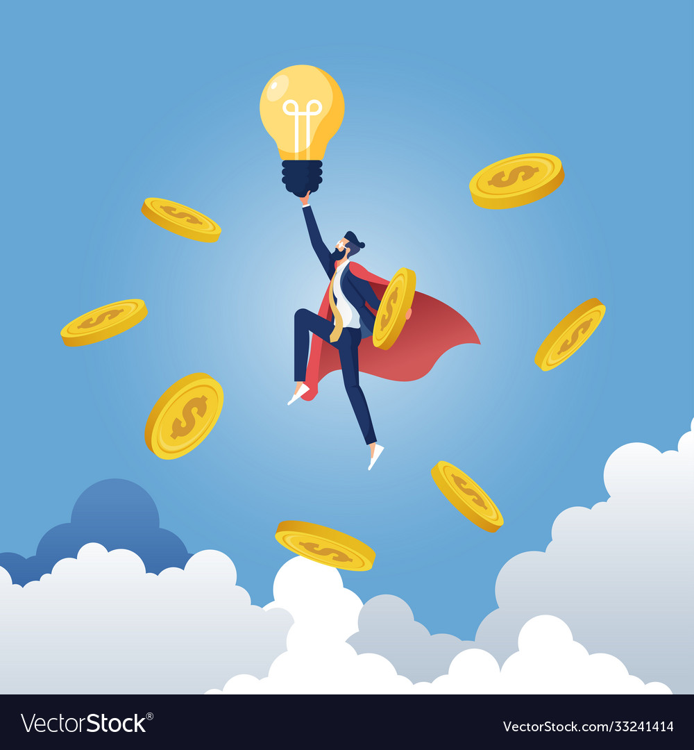 Businessman creating business ideas Royalty Free Vector