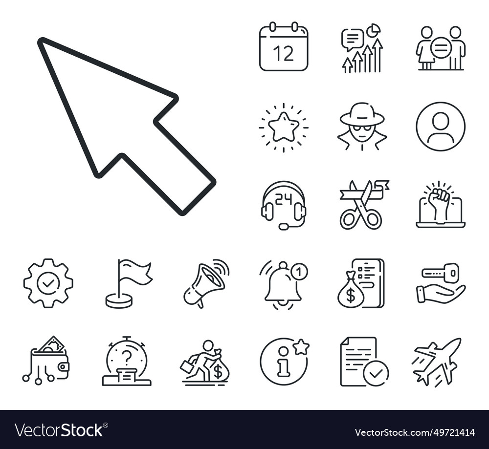 Mouse cursor line icon pointer sign salaryman Vector Image Mouse cursor line icon pointer sign salaryman Vector Image