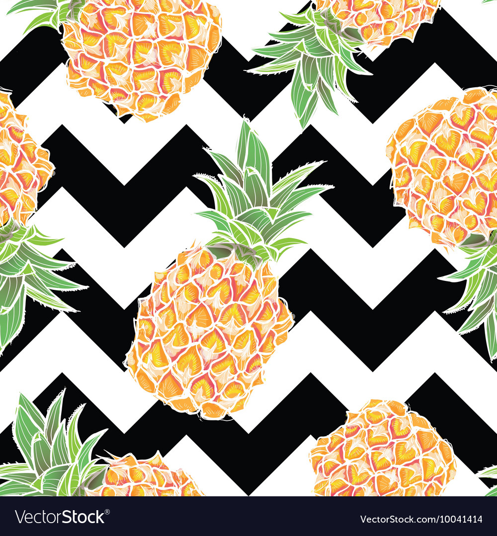 Seamless pattern with pineapple Royalty Free Vector Image