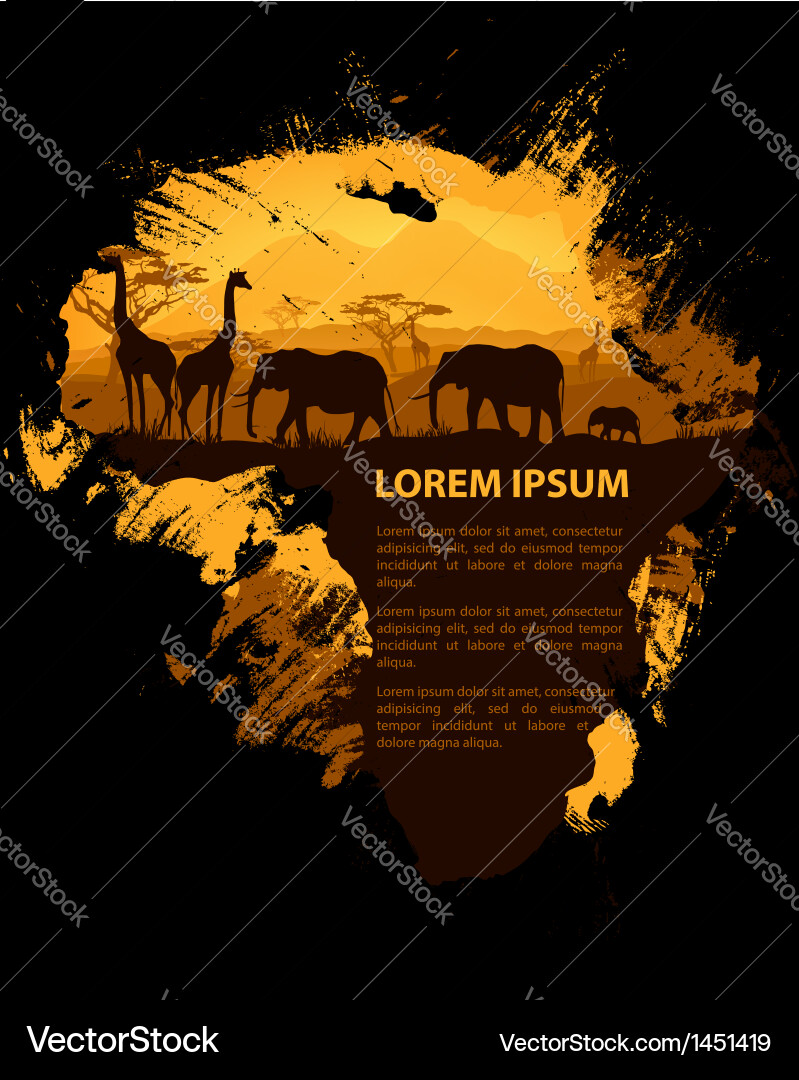 Africa travel design template Royalty Free Vector Image
