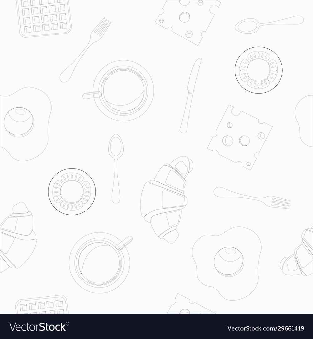 Breakfast pattern Royalty Free Vector Image - VectorStock