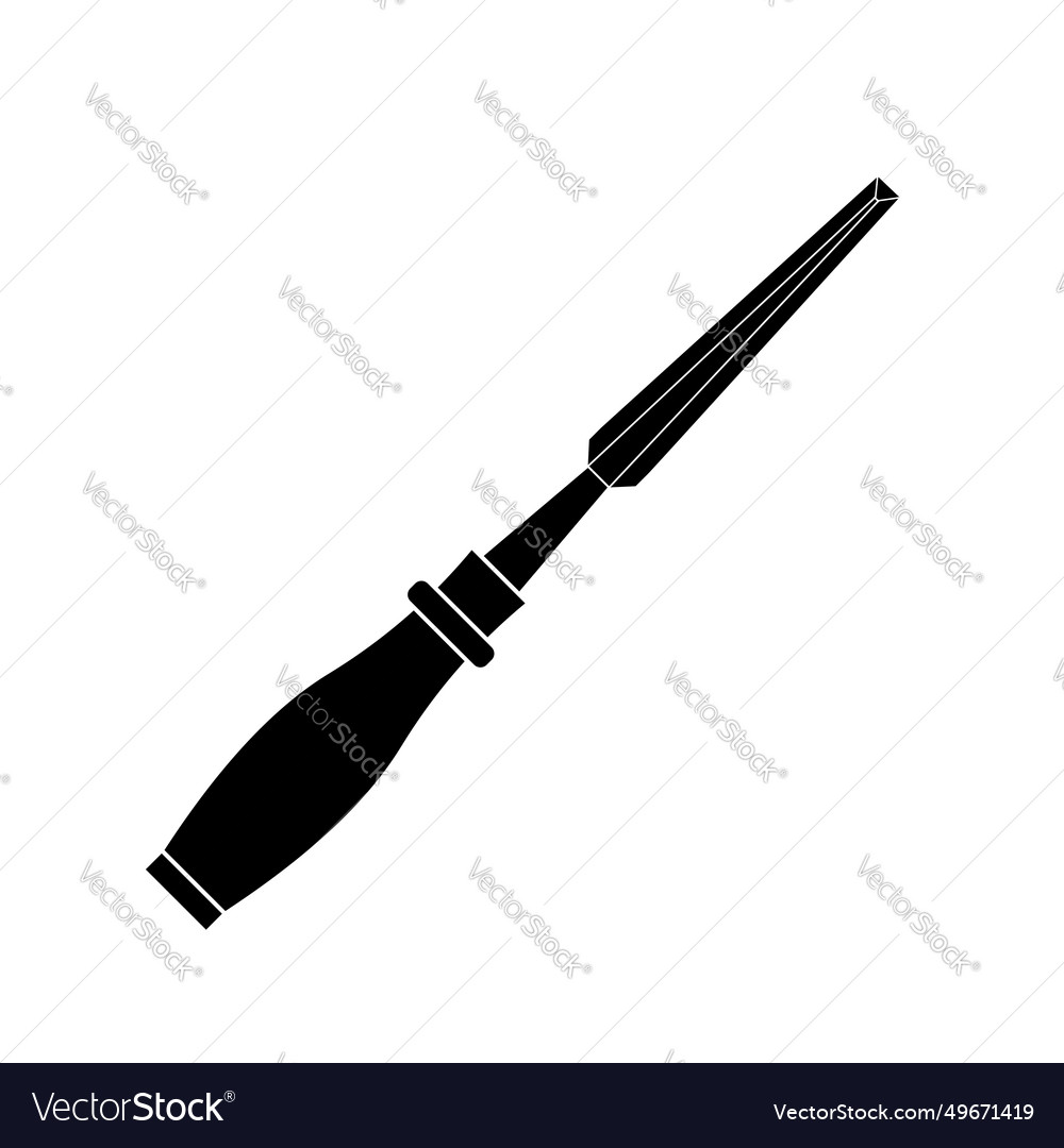Chisel icon shadow reflection design Royalty Free Vector