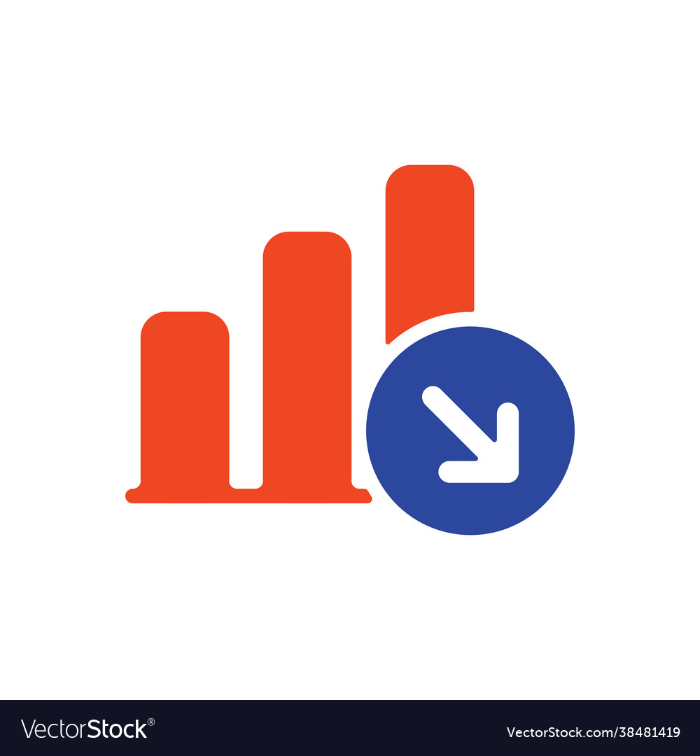 Decrease outline flat glyph icon office sign Vector Image