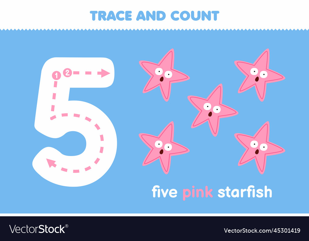 Education game for children fun counting five Vector Image
