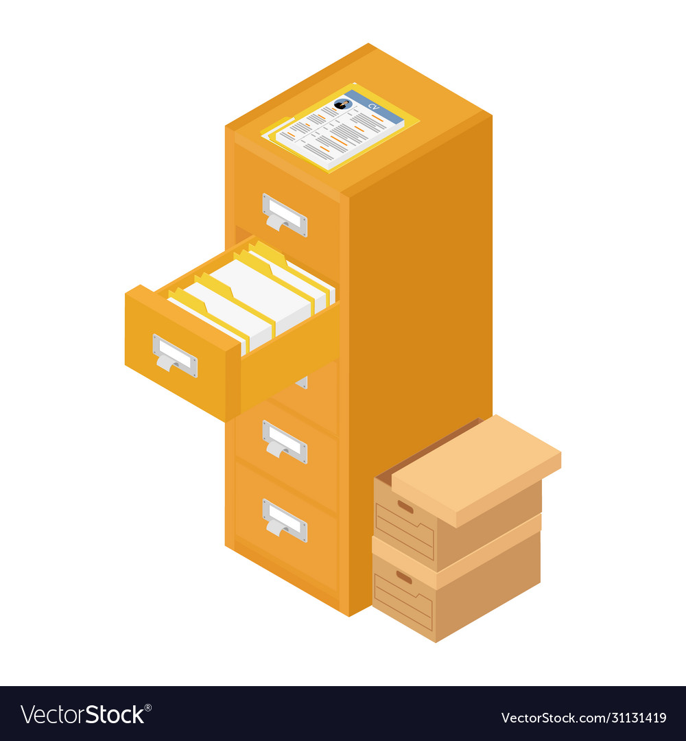 Office worker folder archive database Royalty Free Vector