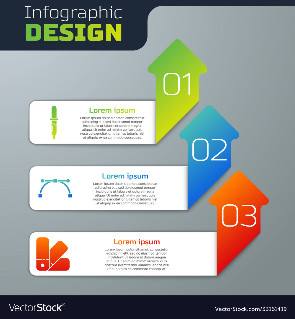 Set pipette bezier curve and color palette guide Vector Image