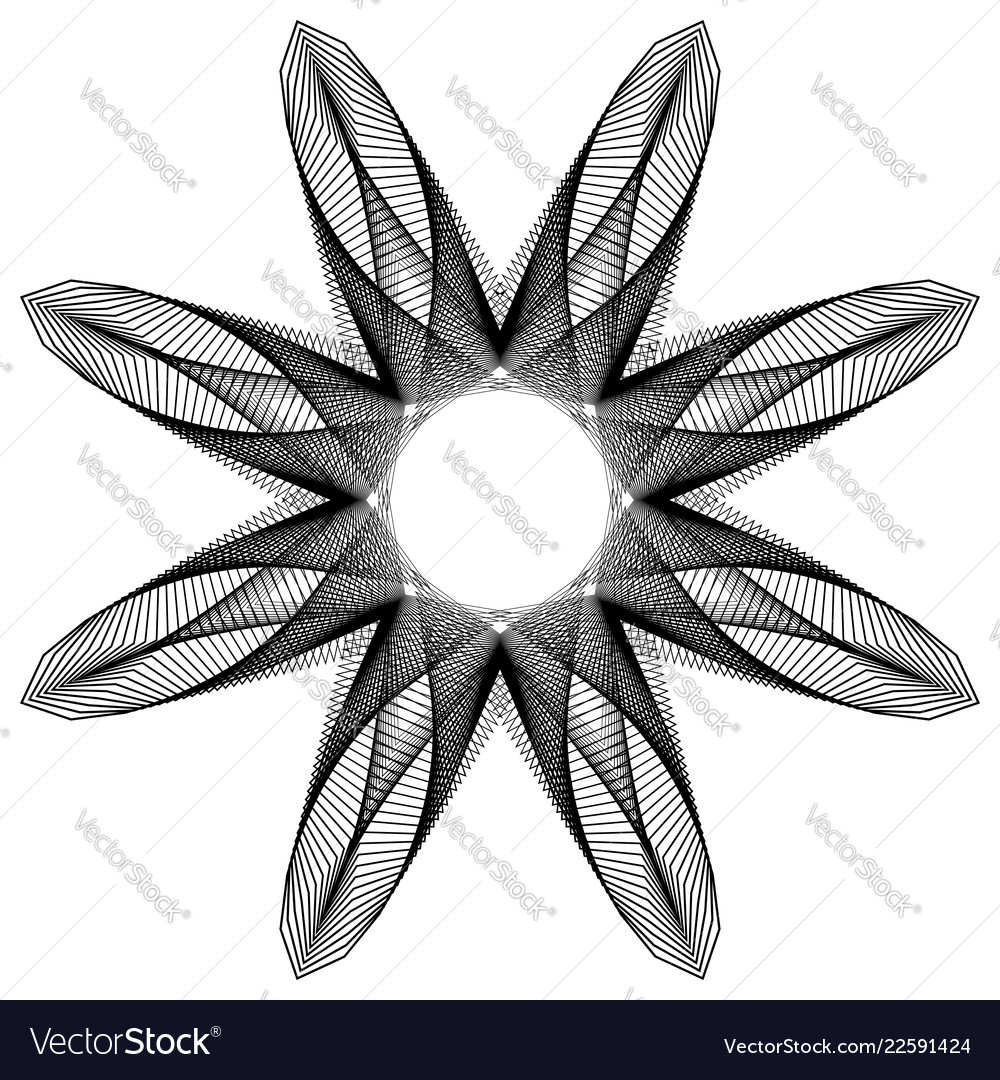 Circular geometric elements rotating radiating Vector Image