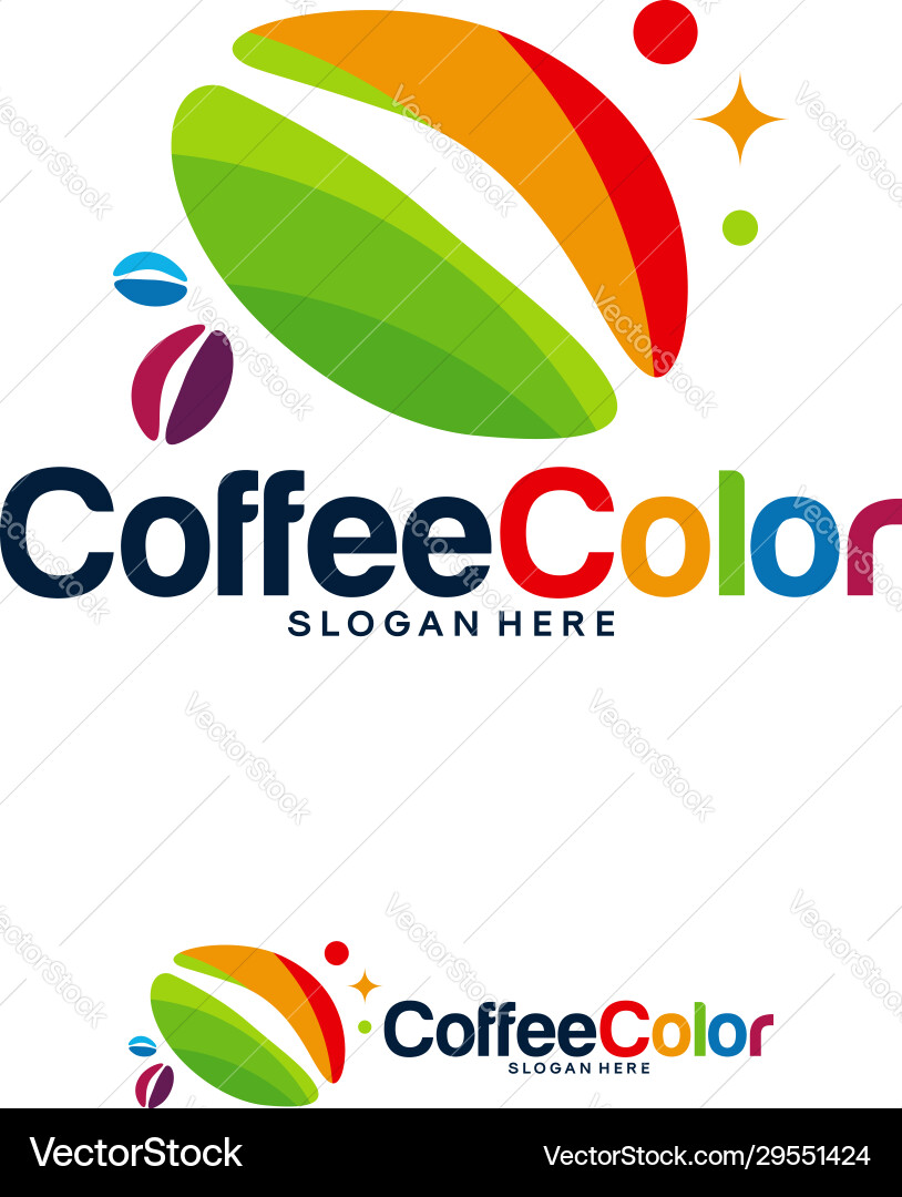 Colorful coffee logo template design Royalty Free Vector
