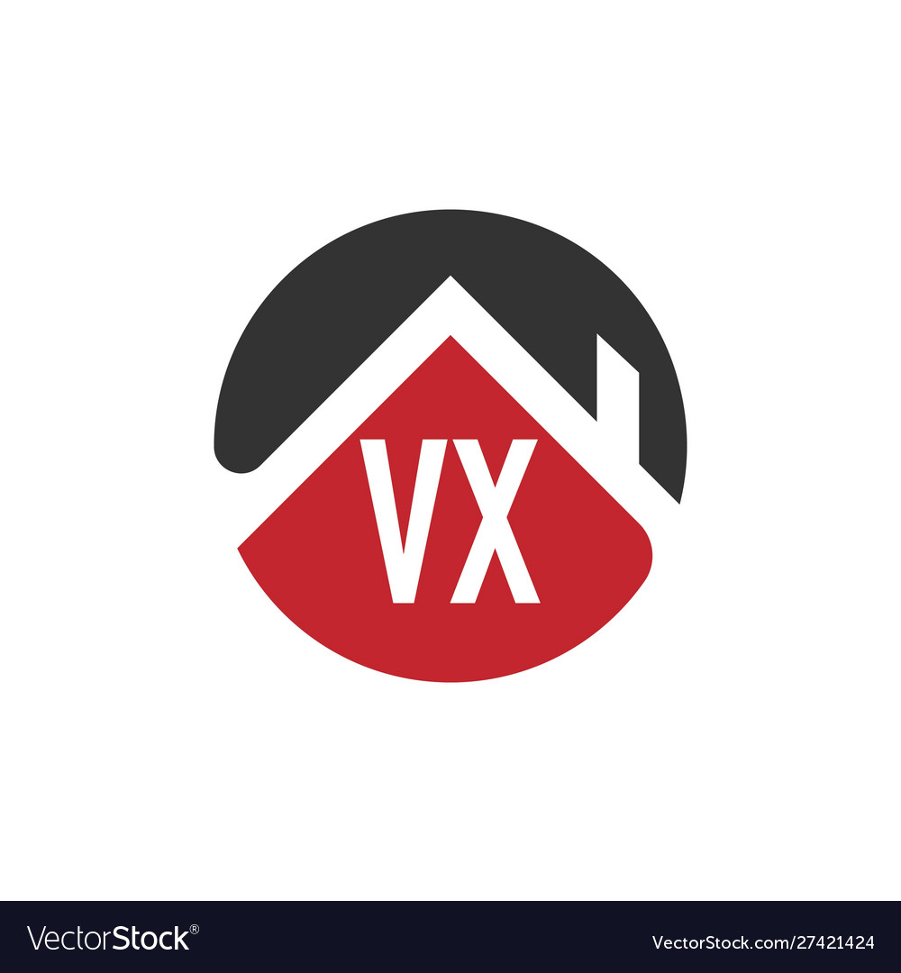 Initial letter vx building logo design template Vector Image