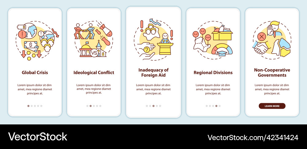 Lack of international cooperation problems Vector Image