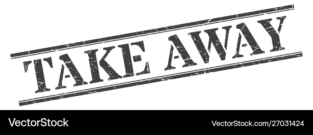 Take away stamp square grunge sign Royalty Free Vector Image