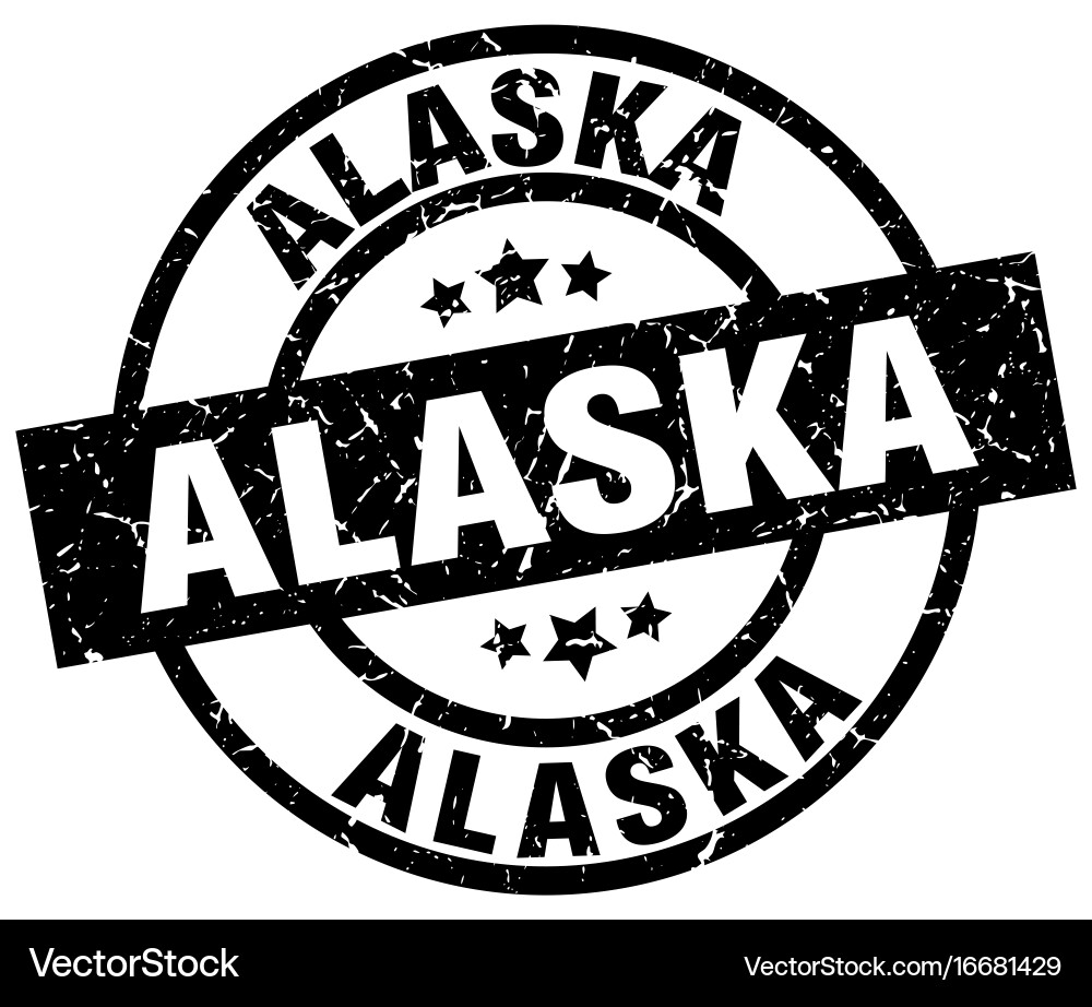 Alaska black round grunge stamp Royalty Free Vector Image